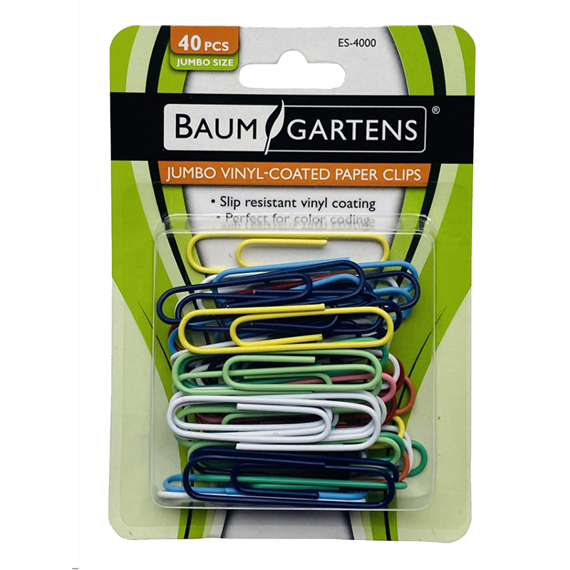 Baumgartens Vinyl-Coated Paper Clips, Jumbo Size, Pack of 40 - National ...