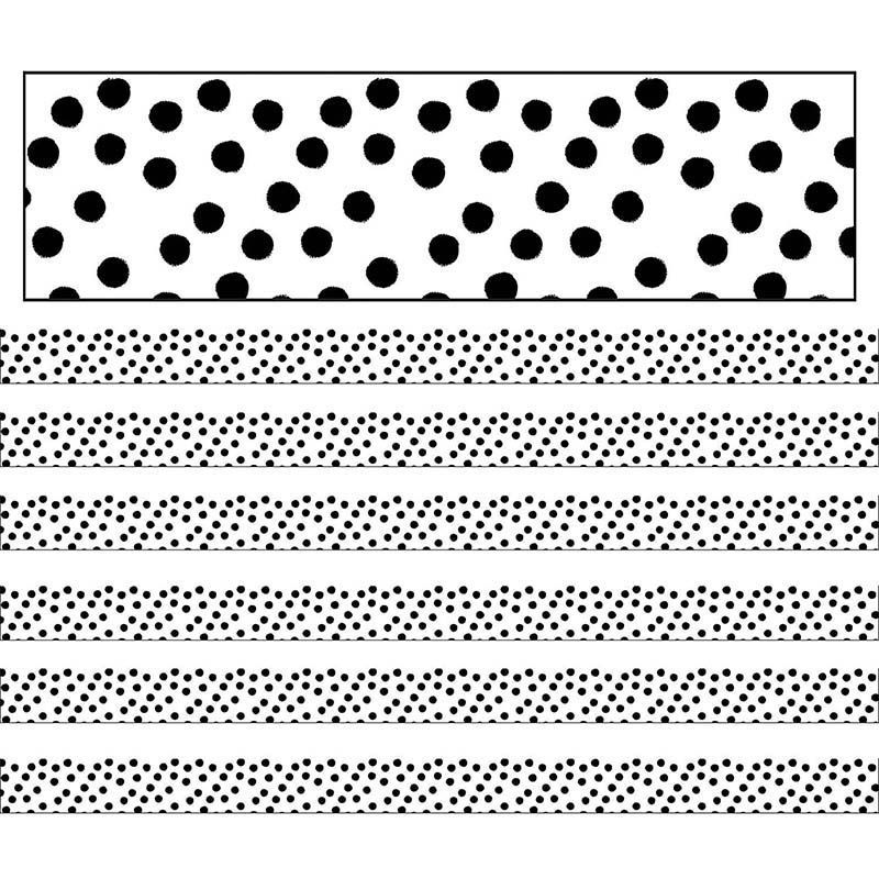 Simple Black And White Polka Dot Border
