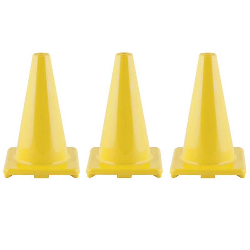 Champion Sports Hi-Visibility Flexible Vinyl Cone, 12", Yellow, Pack of ...