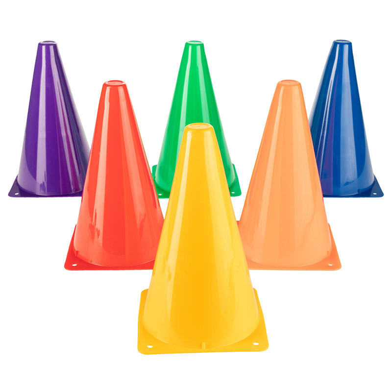 Champion Sports High Visibility Plastic Cone Set, Assorted Fluorescent ...