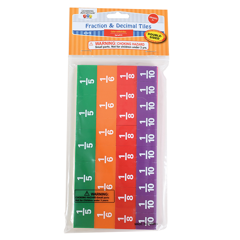 Learning Advantage® Fraction/Decimal Tiles - Set of 51 - Zuma