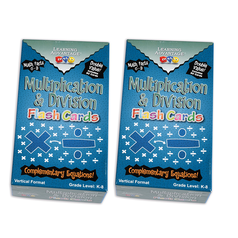 Learning Advantage® Double-Value Vertical Flash Cards - Multiplication ...
