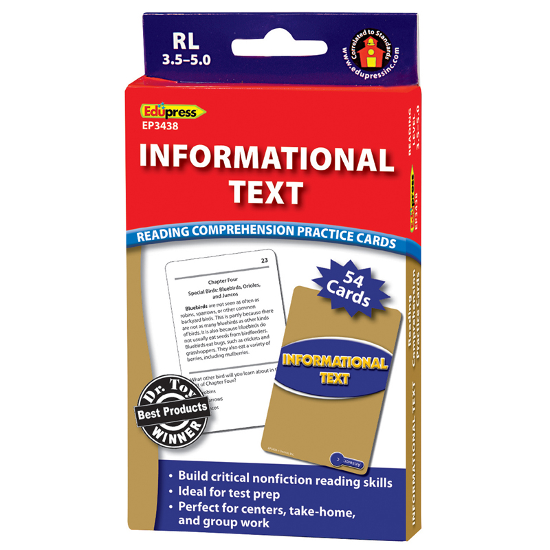 Informational Text Blue Lvl Reading Comprehension Practice Cards - The ...