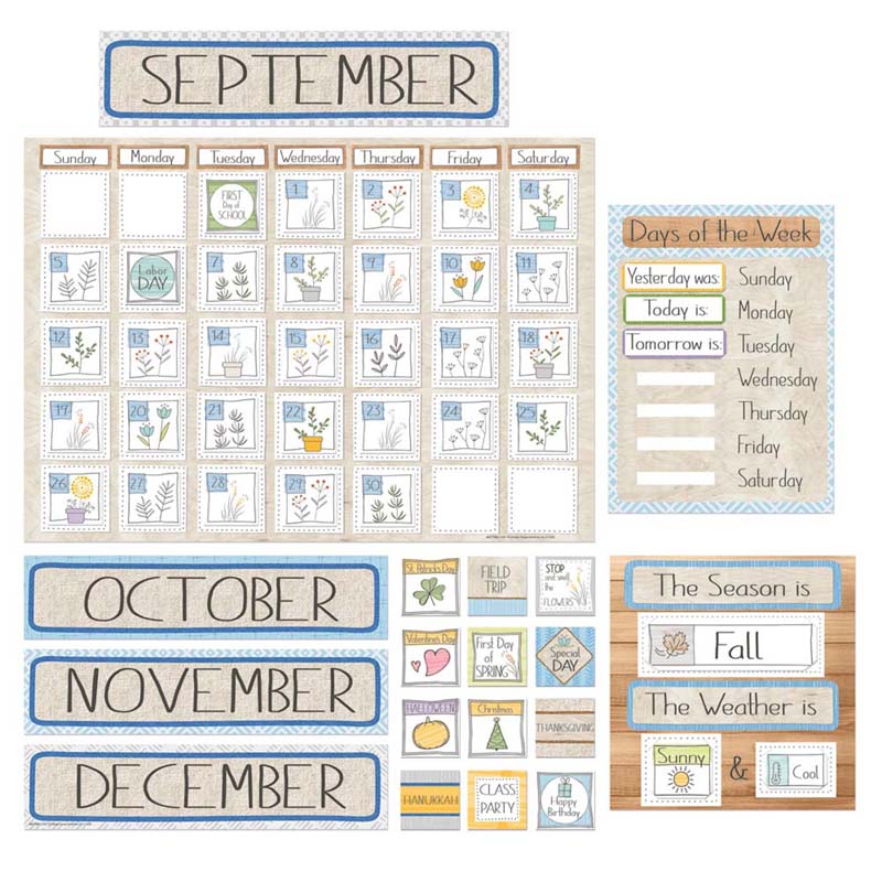 Eureka® A Close-Knit Class Calendar Set Bulletin Board Set - Zuma