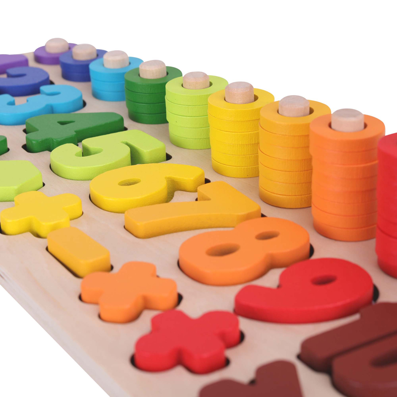 Extasticks Rainbow Number World Wooden Number Puzzle - TonerQuest