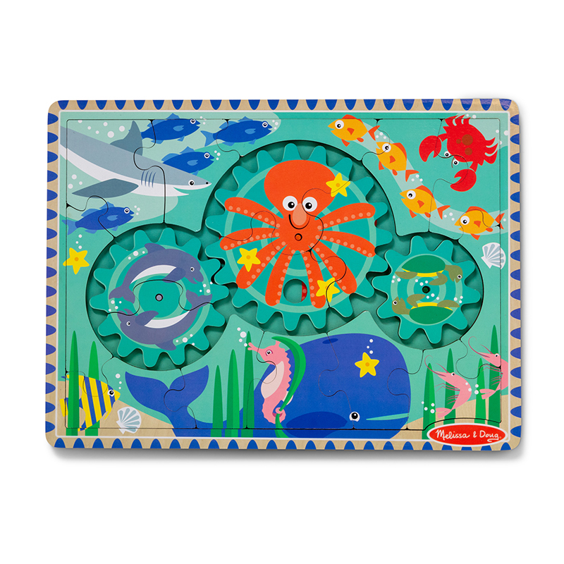 Melissa & Doug Underwater Wooden Gear Puzzle - Zuma