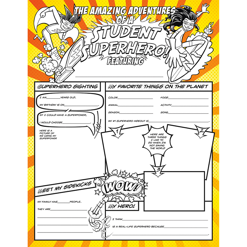 North Star Teacher Resources Fill Me In: Student Superhero, Pack of 32 ...
