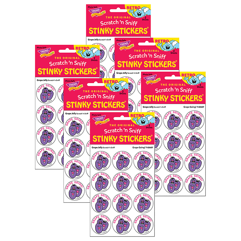 TREND Grape Going!/Grape Jelly Scented Stickers, 24 Per Pack, 6 Packs ...