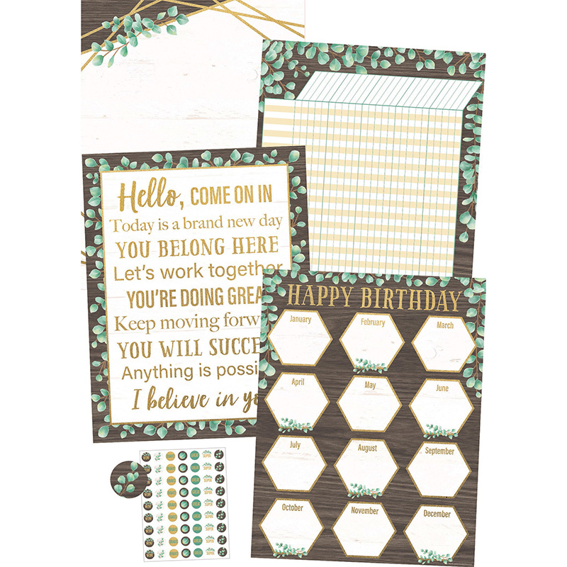 Teacher Created Resources® Eucalyptus Classroom Essentials Chart Pack ...