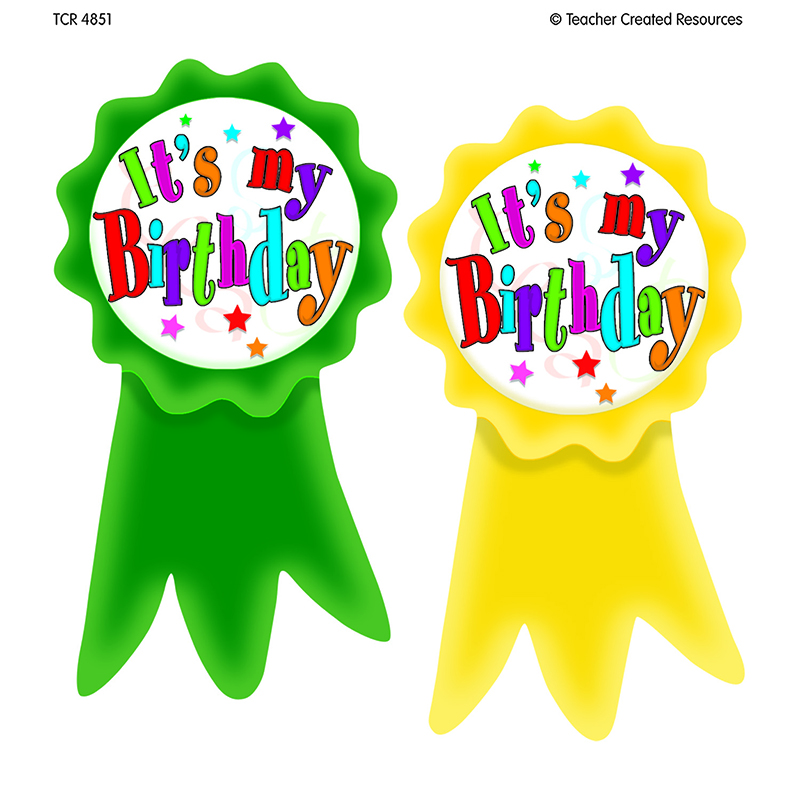 Birthday Ribbons Wear Em Badges - The School Box Inc