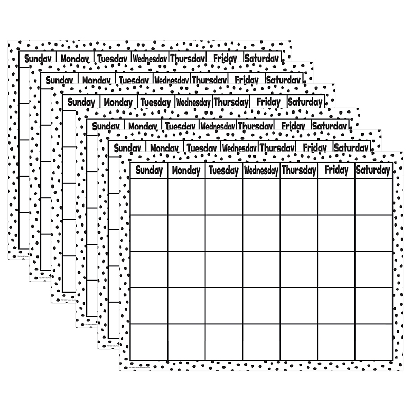 Teacher Created Resources® Black Painted Dots on White Calendar Chart ...