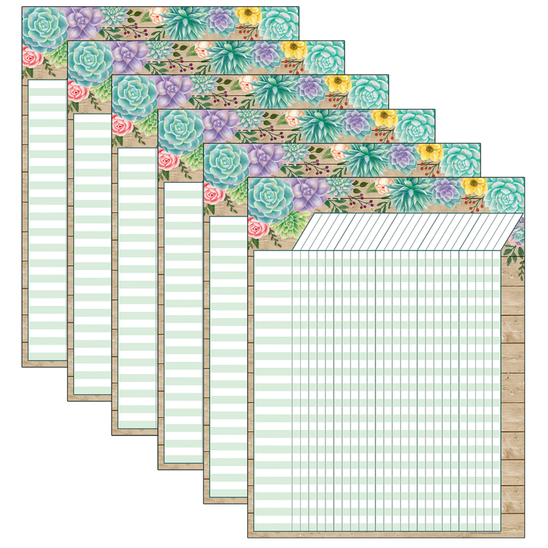 Teacher Created Resources® Rustic Bloom Incentive Chart, Pack of 6 ...