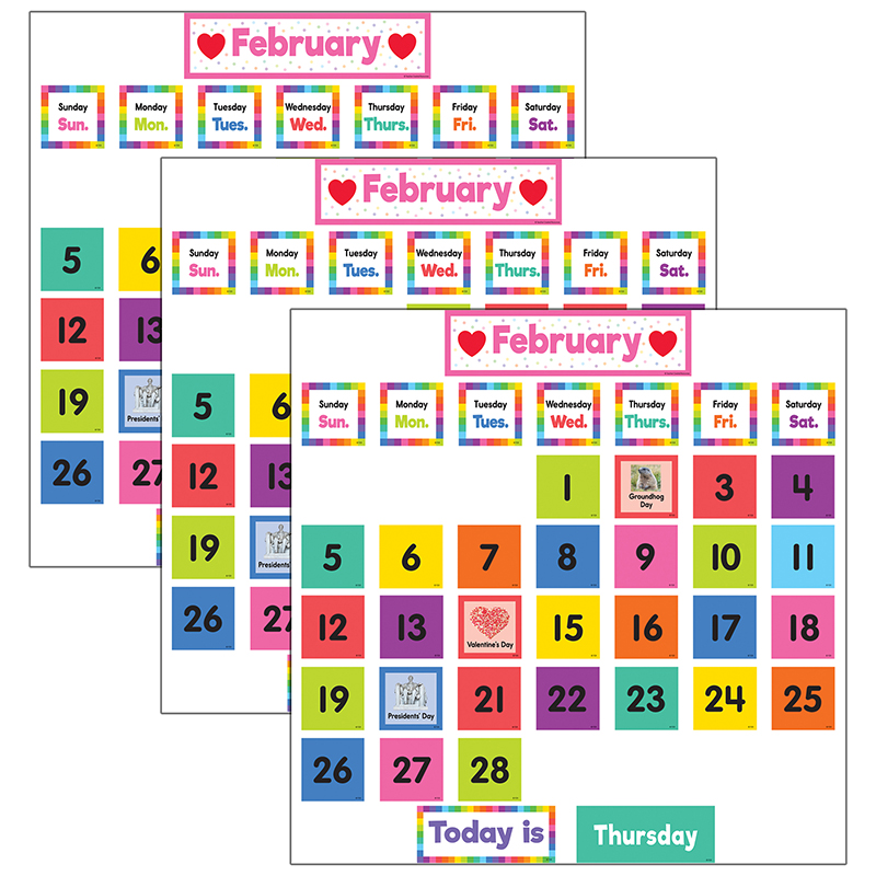 Teacher Created Resources® Colorful Calendar Pocket Chart Cards, 104 ...