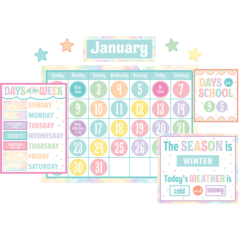 Teacher Created Resources® Pastel Pop Calendar Bulletin Board Set - Zuma