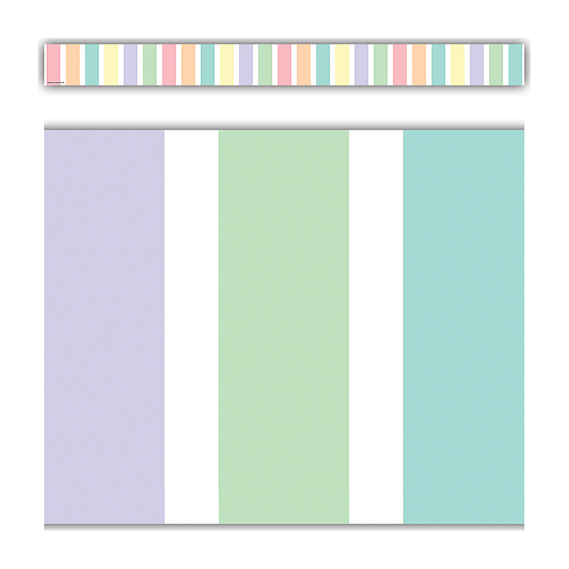 Teacher Created Resources® Pastel Pop Stripes Straight Border Trim, 35 ...